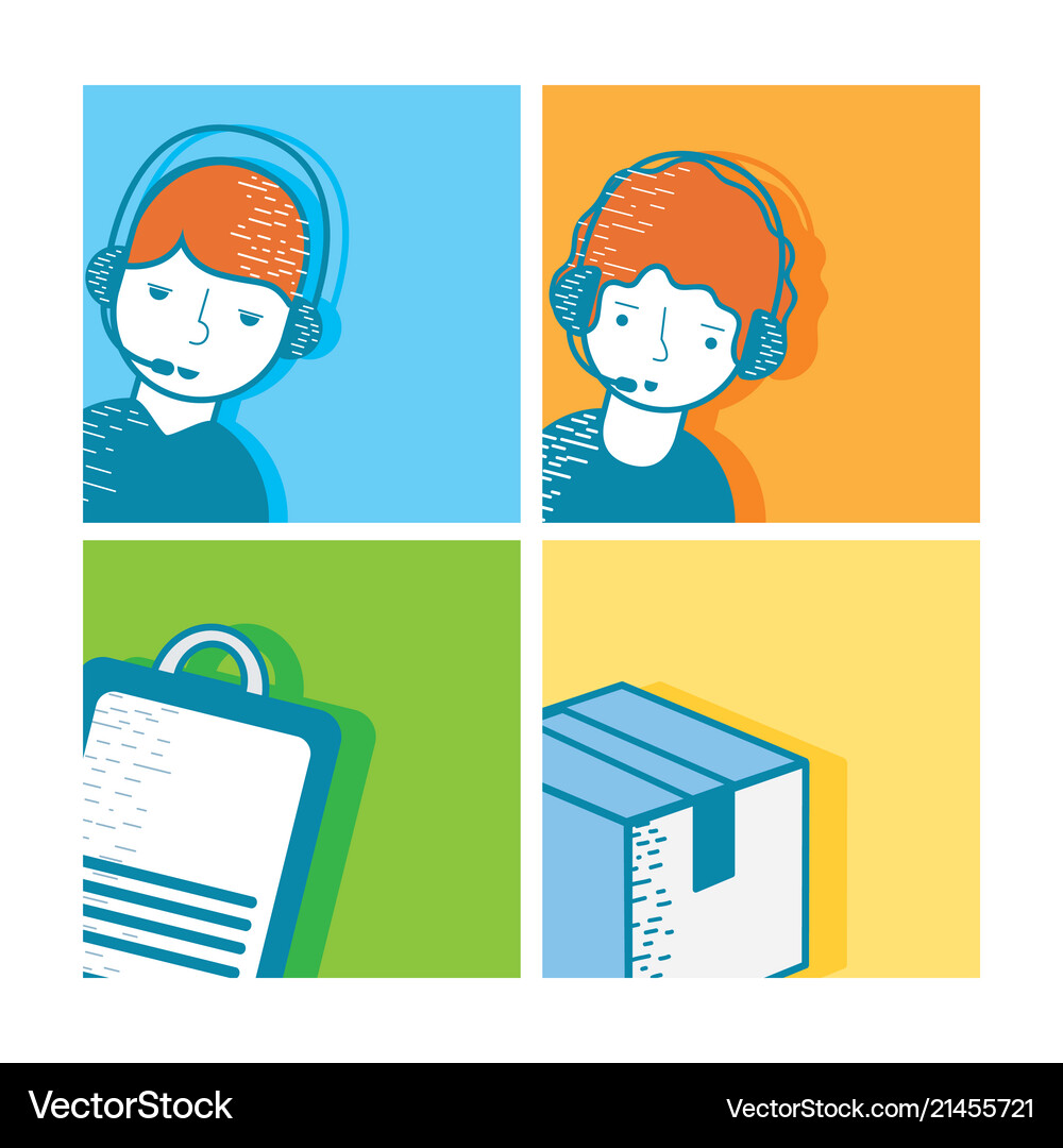Set of delivery service cards Royalty Free Vector Image