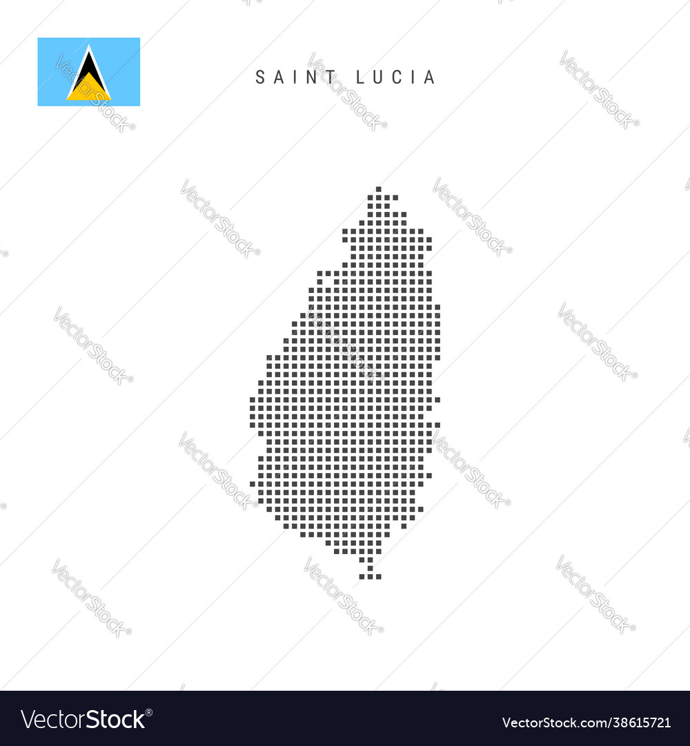 Square dots pattern map saint lucia Royalty Free Vector