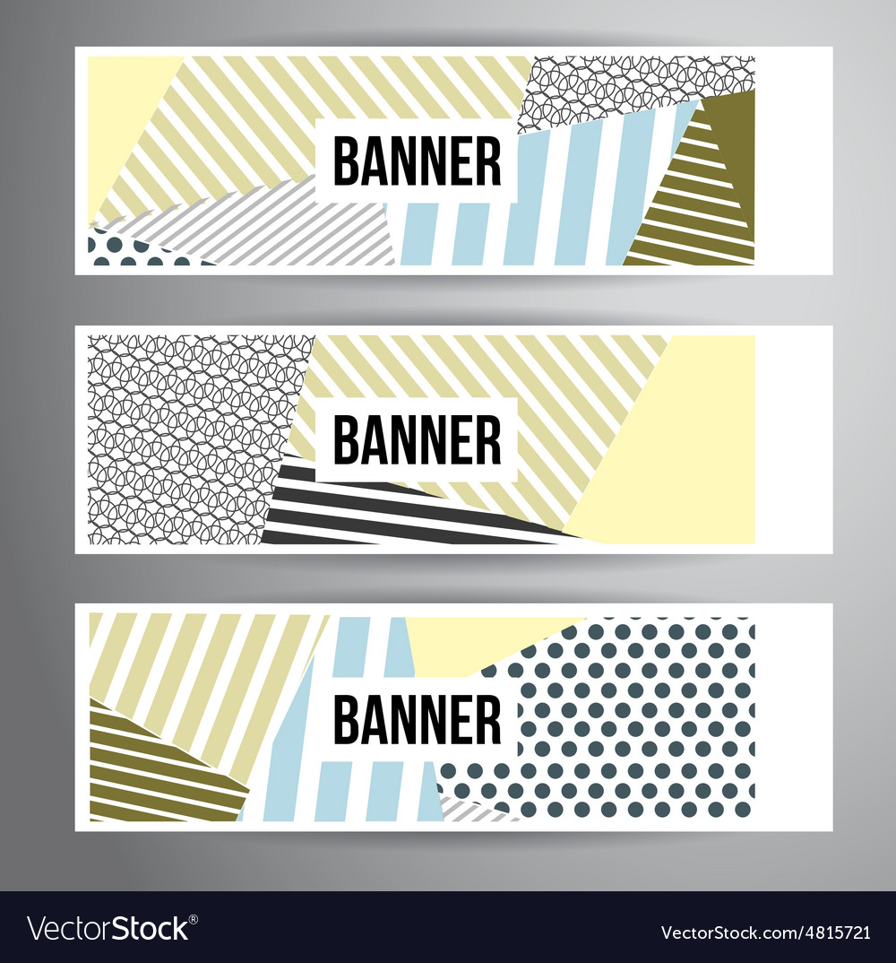 Striped pattern banners Royalty Free Vector Image