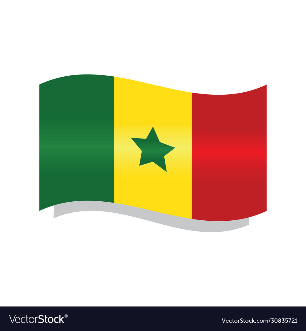 Waving flag senegal Royalty Free Vector Image - VectorStock