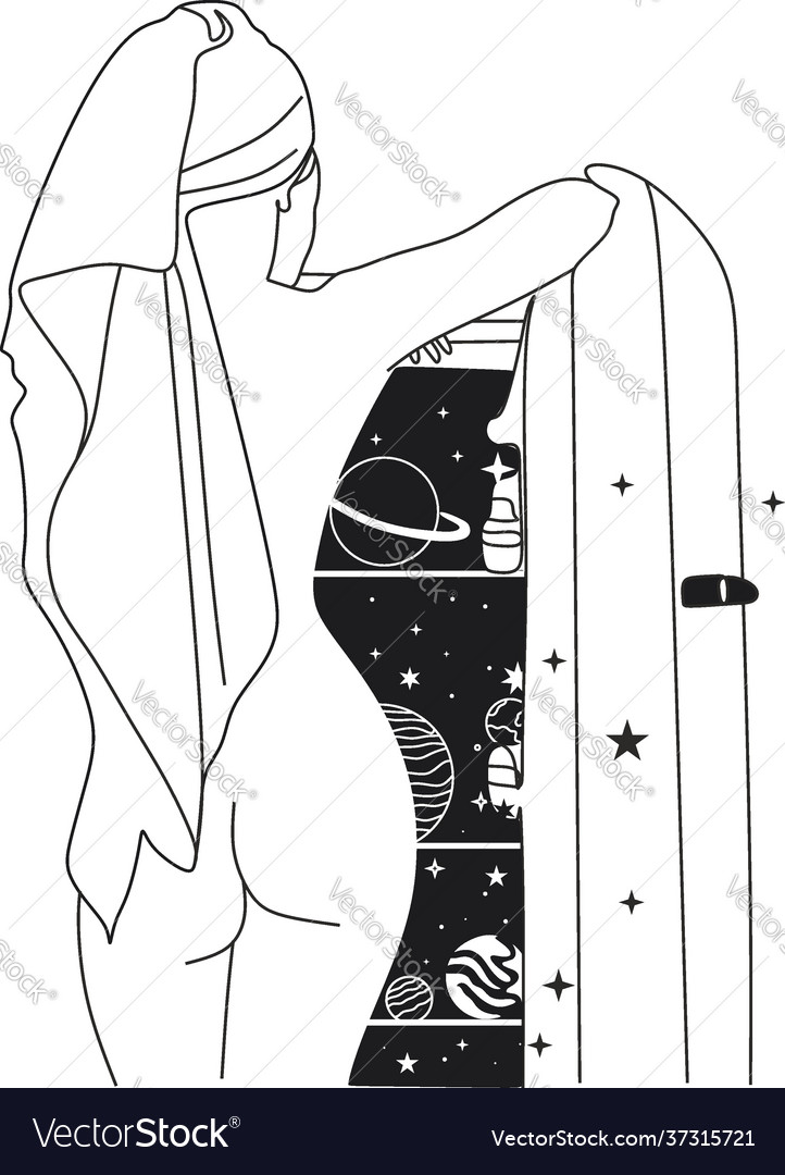 Woman Face Continuous One Line Drawing Style Vector Image