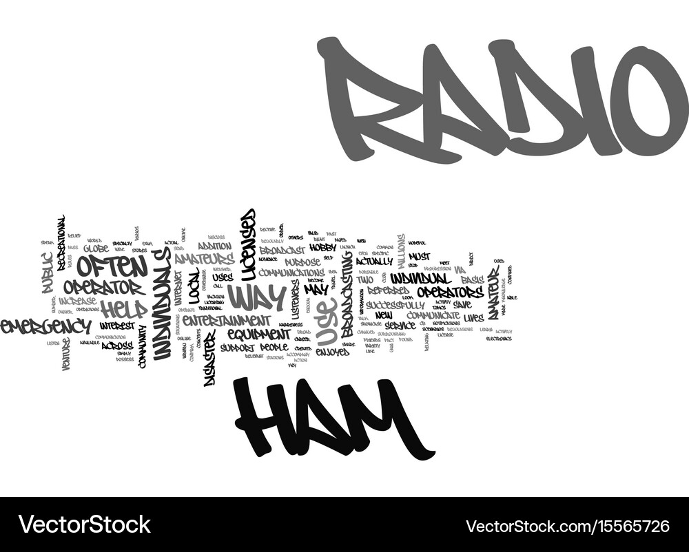 A look at ham radio text word cloud concept Vector Image