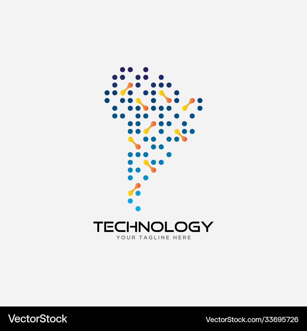 Abstract dots logo with country shape design Vector Image