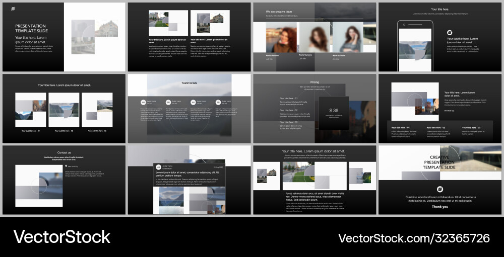 Bundle editable business templates for digital Vector Image