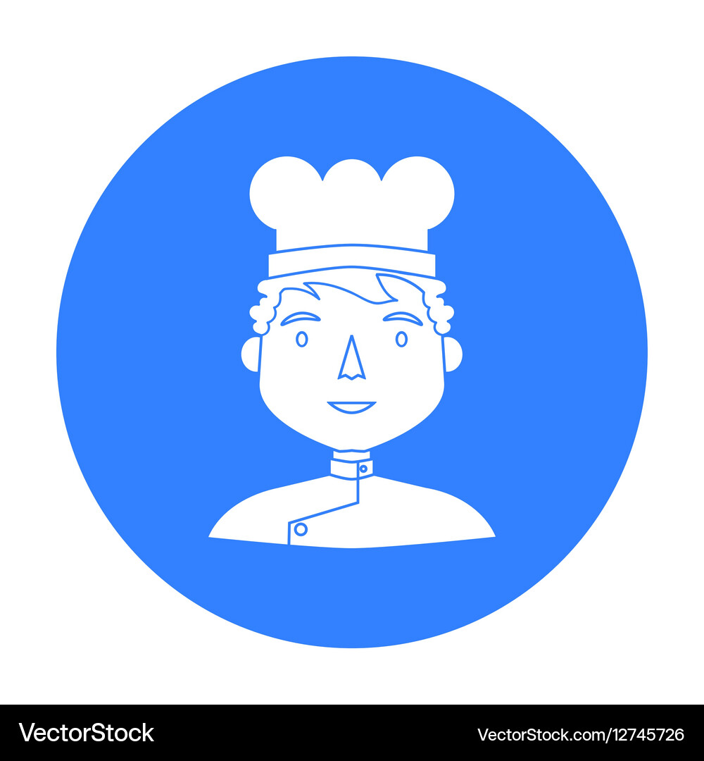 Chef icon in black style isolated on white Vector Image