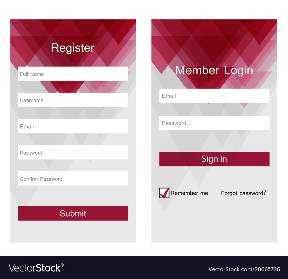 Forms login Royalty Free Vector Image - VectorStock