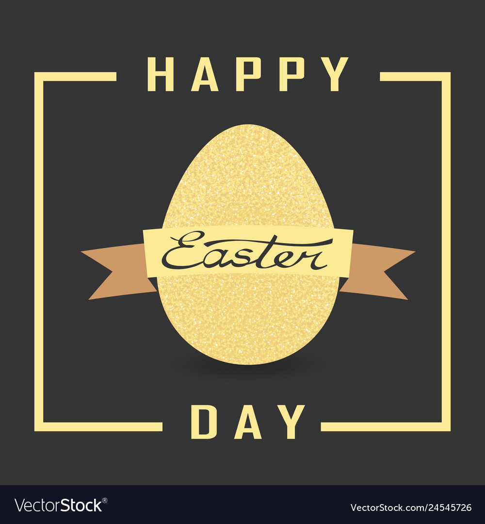 Greeting card with day of easter glittering Vector Image