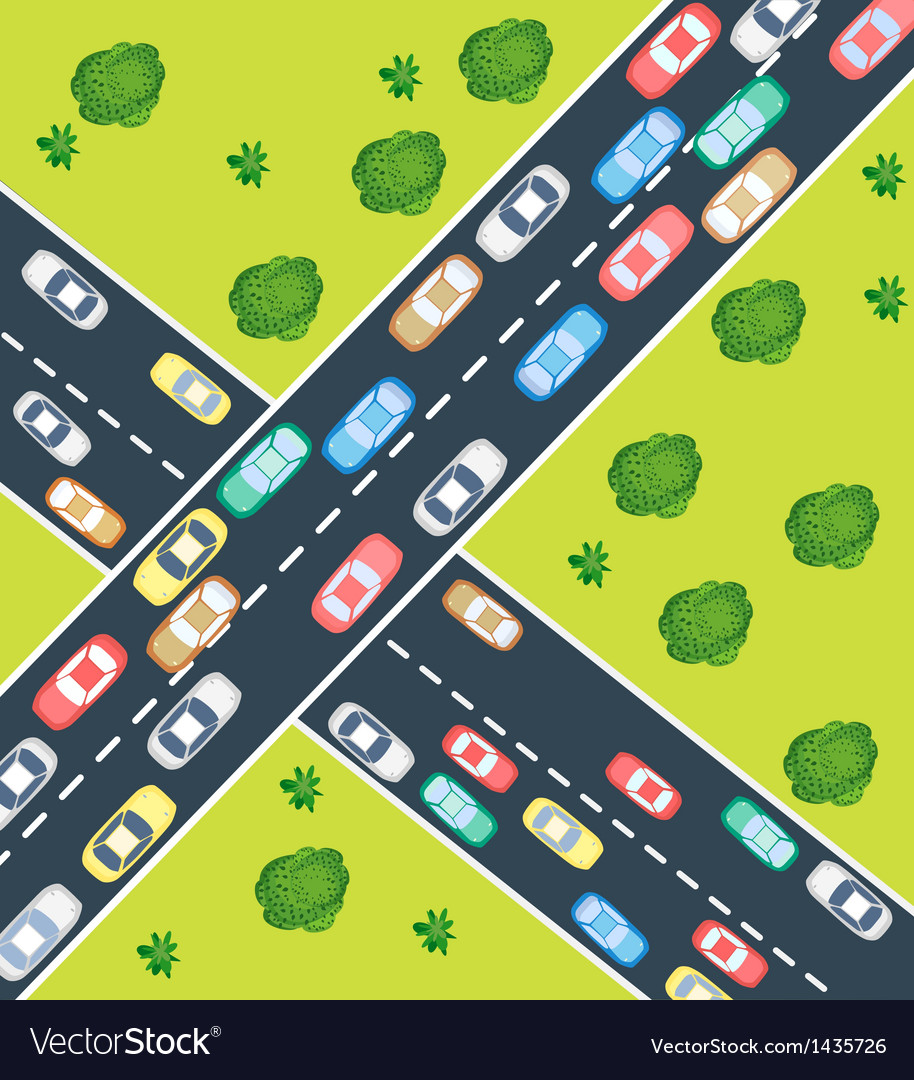 Highway traffic Royalty Free Vector Image - VectorStock