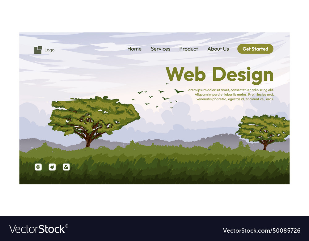 Landing page website Royalty Free Vector Image