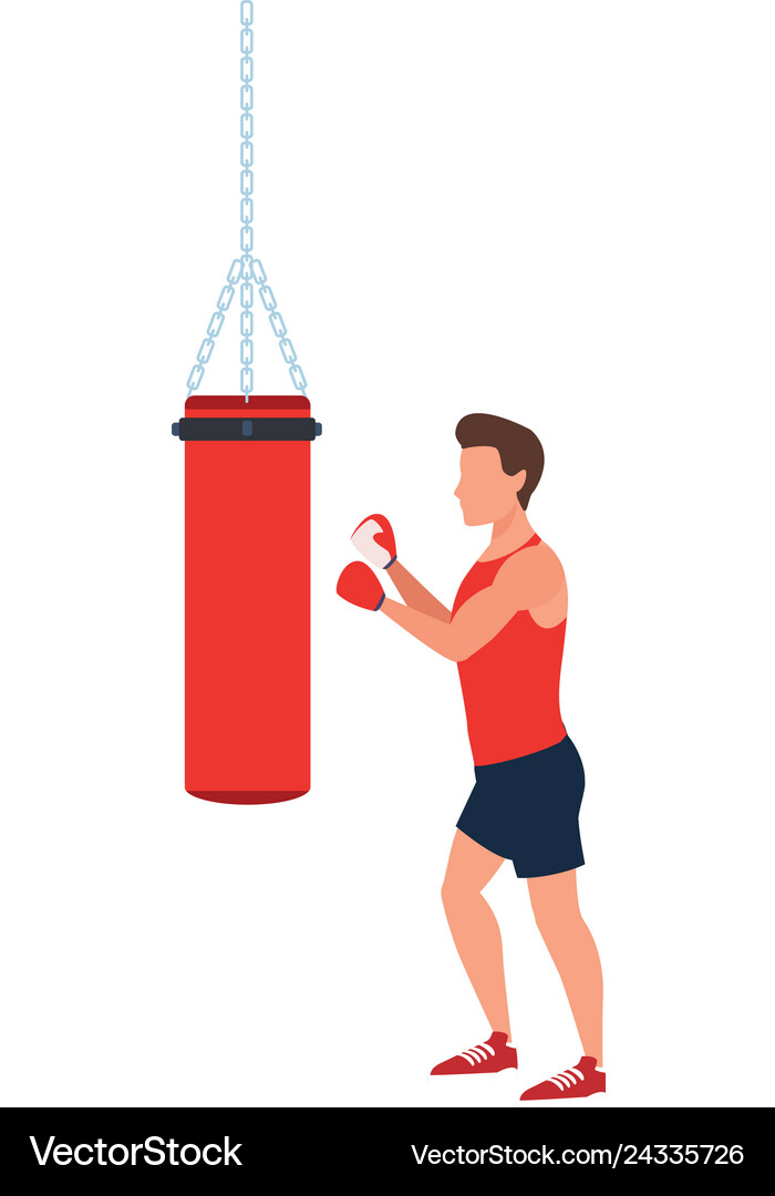 Man working out in the gym Royalty Free Vector Image