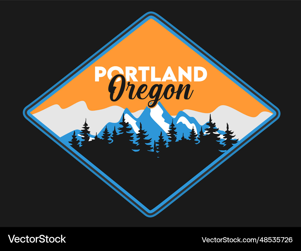 Portland oregon with beautiful view Royalty Free Vector