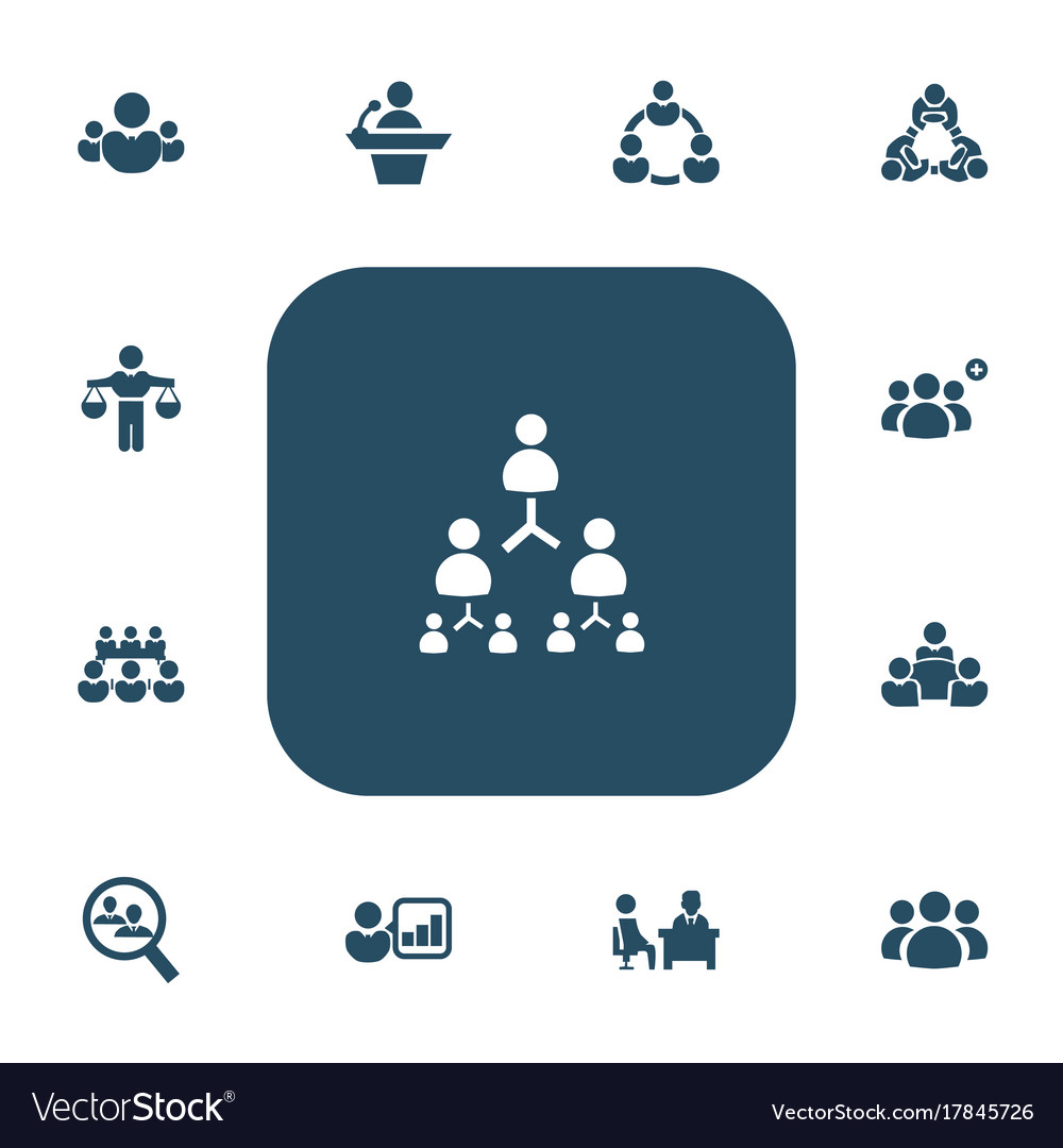 Set of 13 editable team icons includes symbols Vector Image