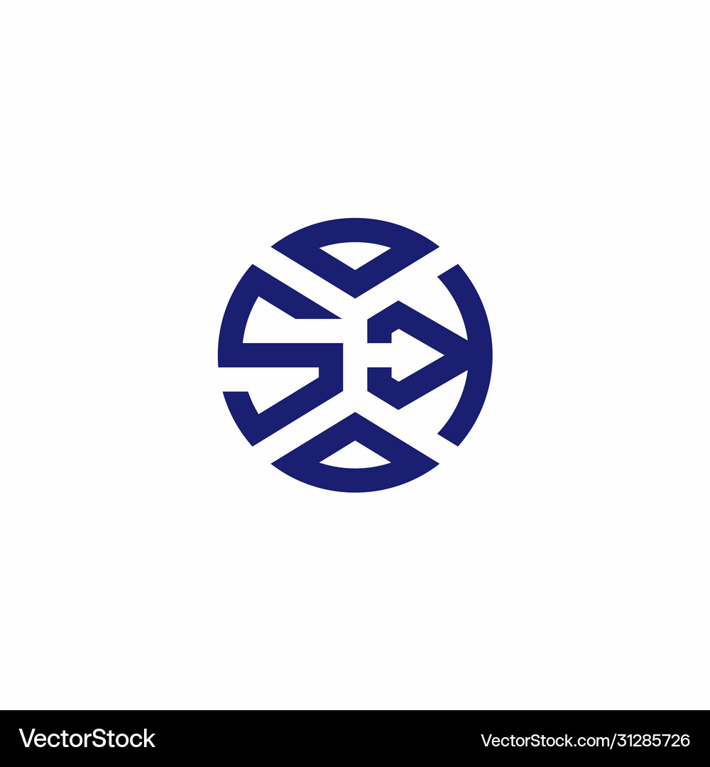 Sk monogram logo with abstract shapes in modern Vector Image