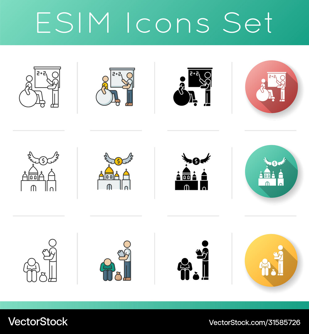 Social service icons set Royalty Free Vector Image