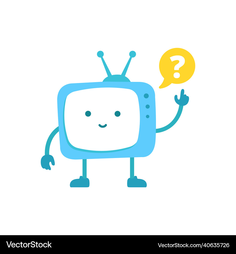 Tv character television mascot boy question Vector Image