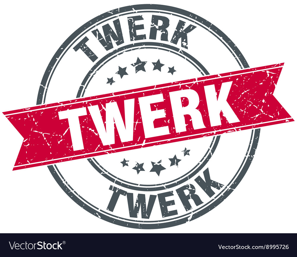 Twerk Red Round Grunge Vintage Ribbon Stamp Vector Image