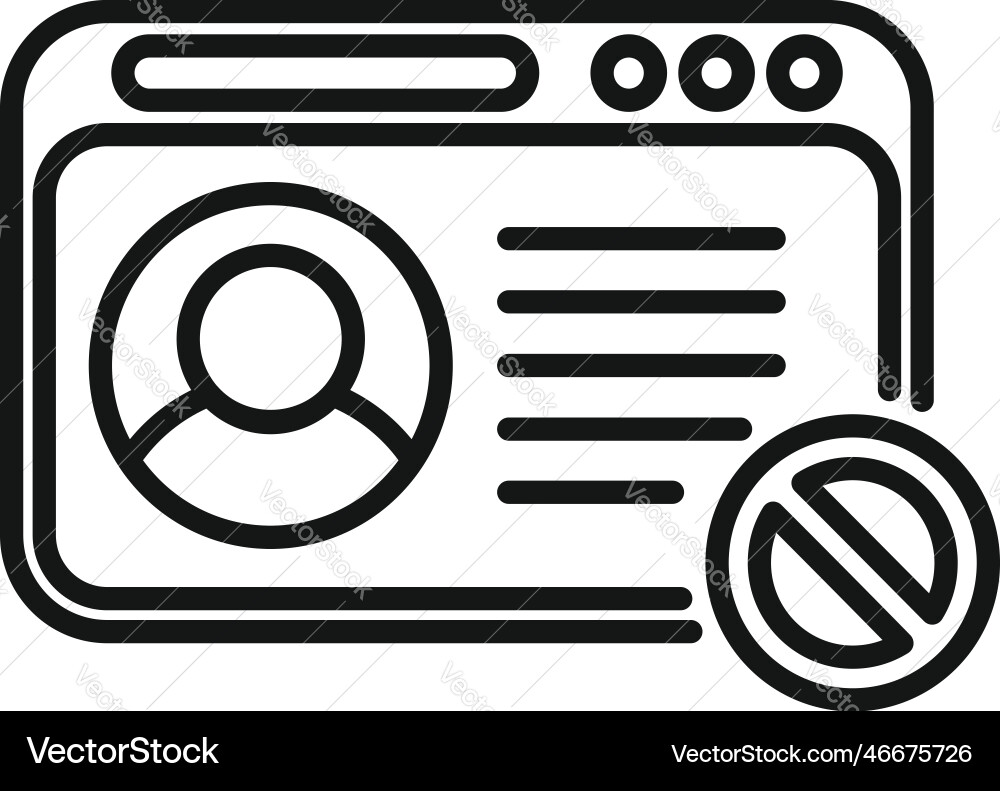 Website digital ban icon outline blacklist Vector Image
