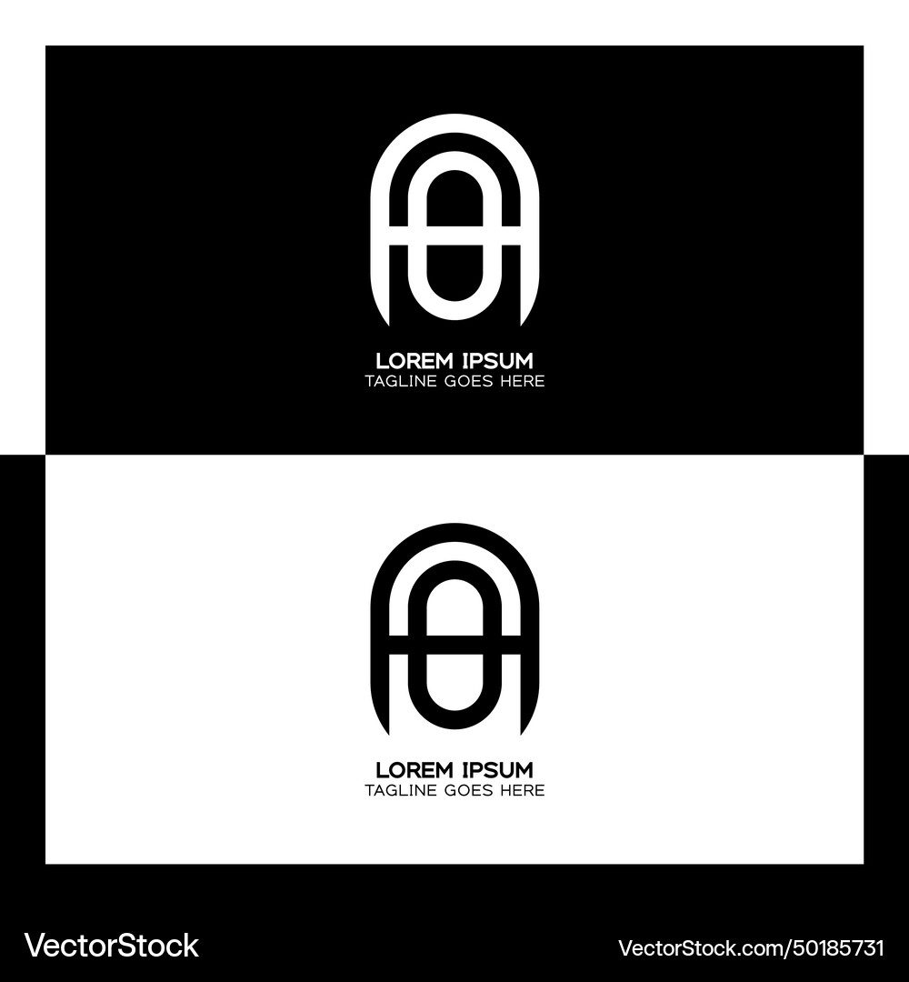 Ao initial letter logo alphabet a and o monogram Vector Image