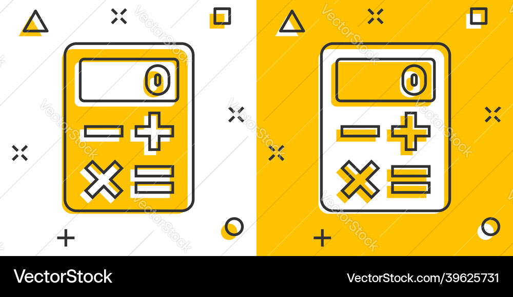 Calculator icon in comic style calculate cartoon Vector Image