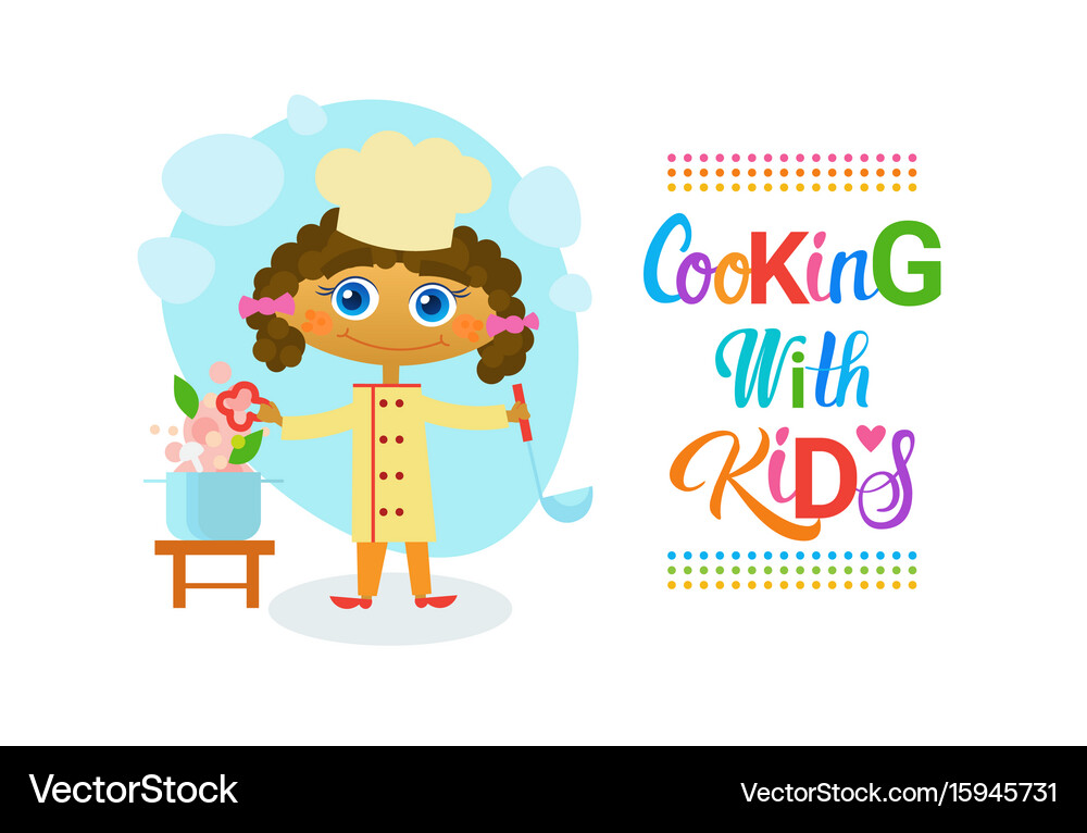 Cooking with kids children culinary classes hobby Vector Image