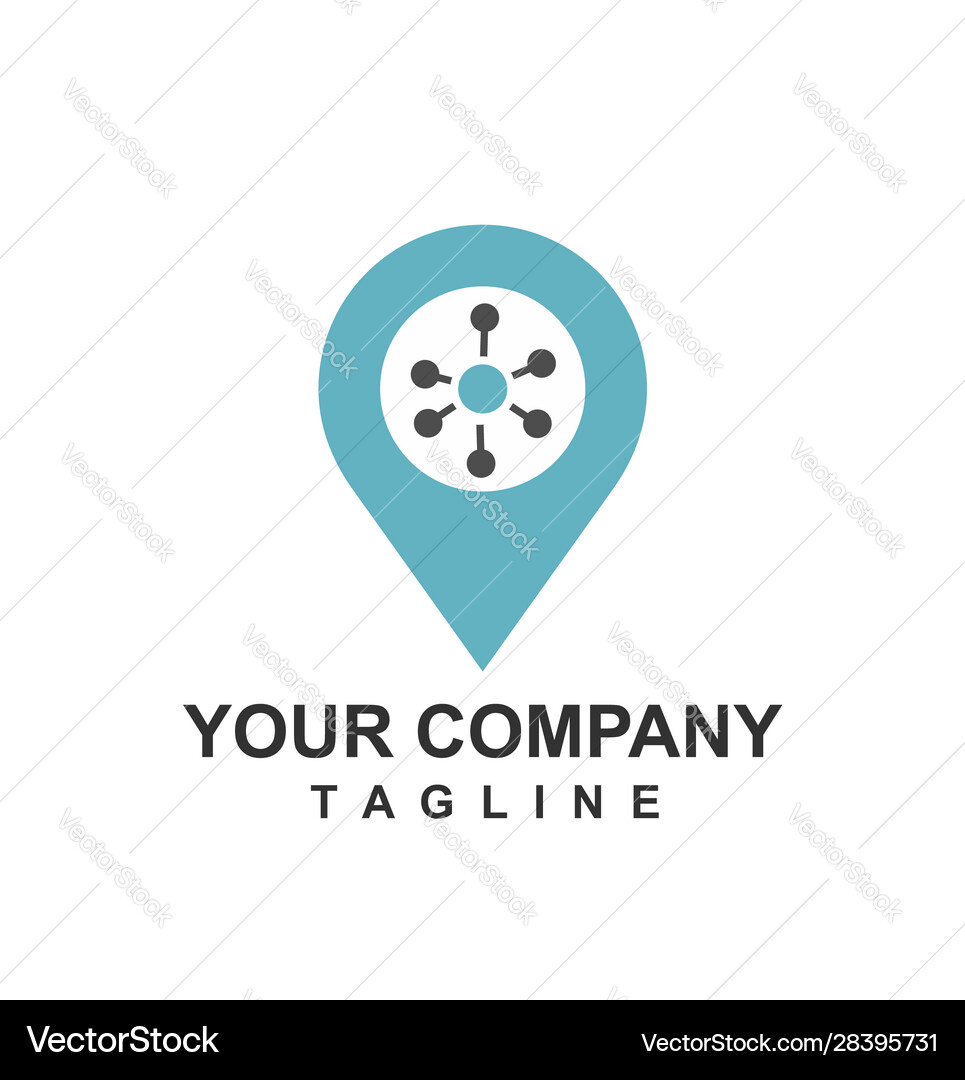 Discover map pin and globe logo and icon Vector Image