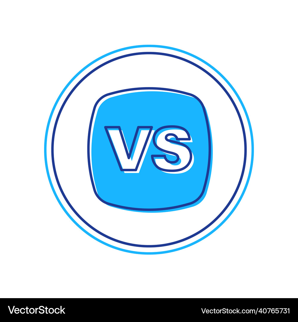 Filled outline vs versus battle icon isolated Vector Image