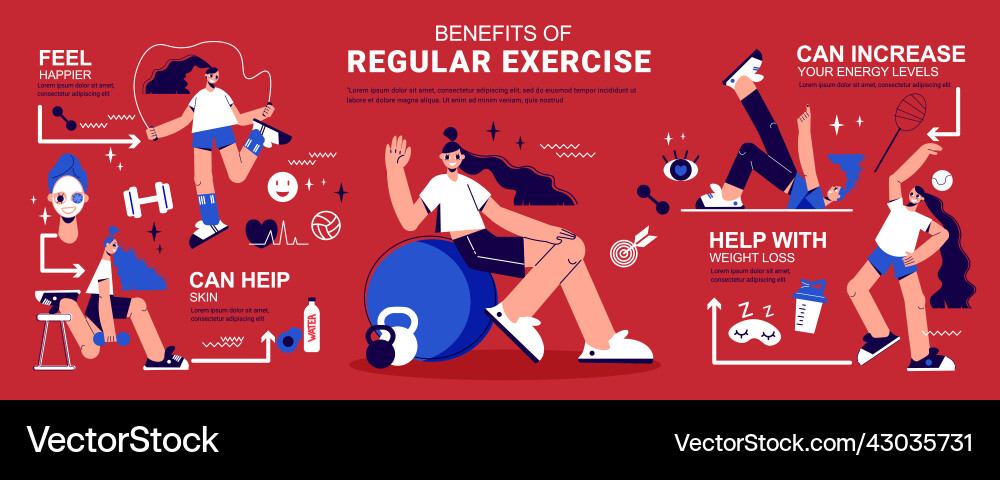 Fitness infographic banner Royalty Free Vector Image