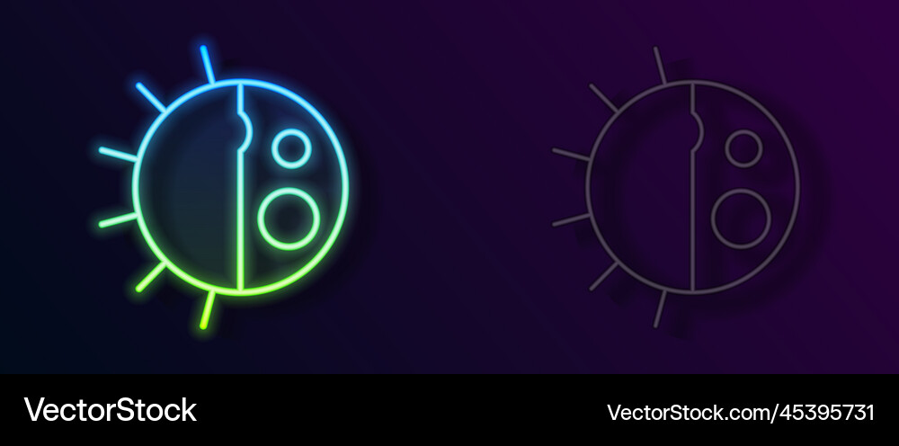 Glowing neon line day night cycle icon isolated Vector Image