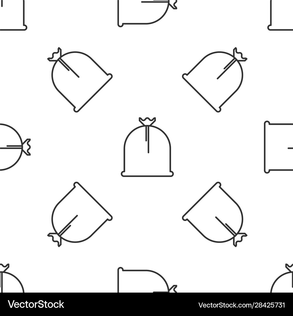Grey line pirate sack icon isolated seamless Vector Image