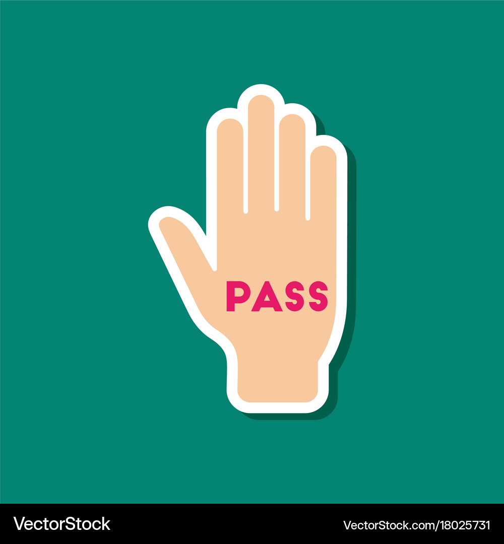 Paper sticker on stylish background hand pass Vector Image