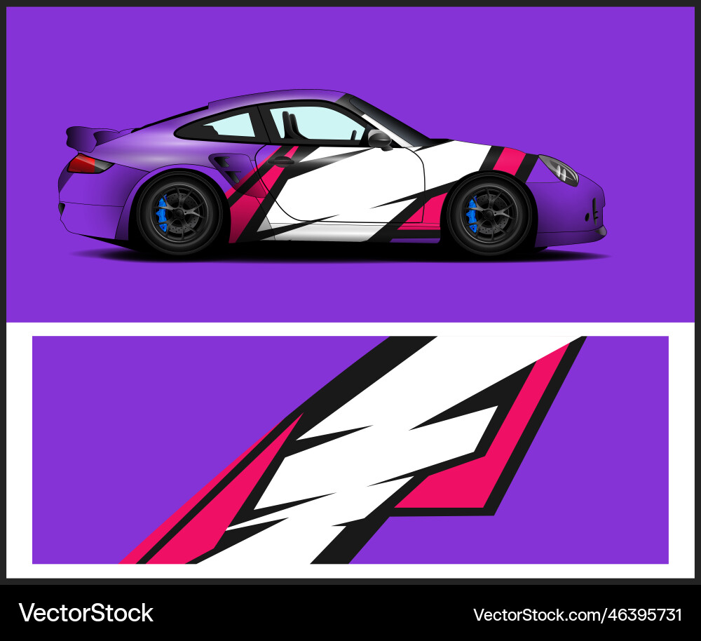 Racing car wraps livery sticker Royalty Free Vector Image