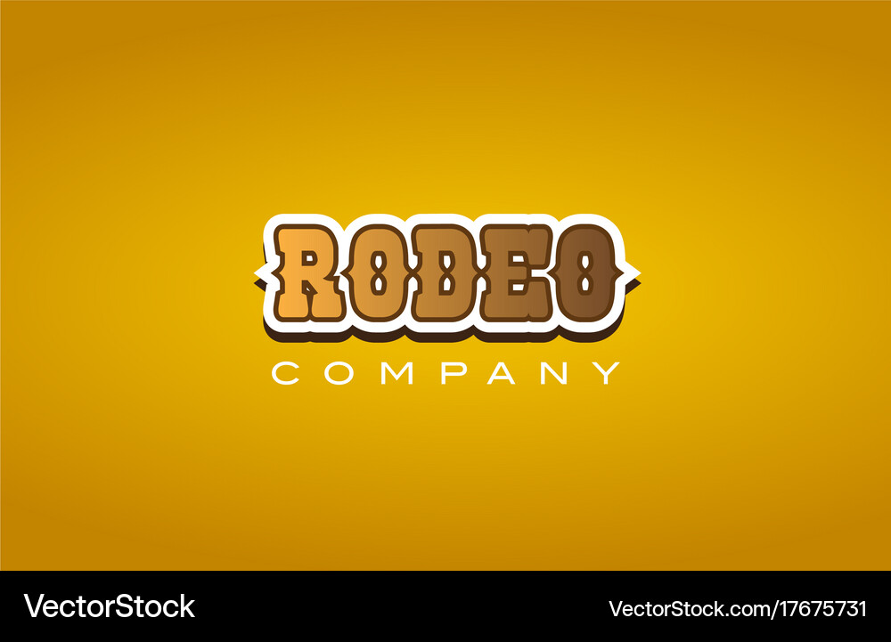 Rodeo western style word text logo design icon Vector Image