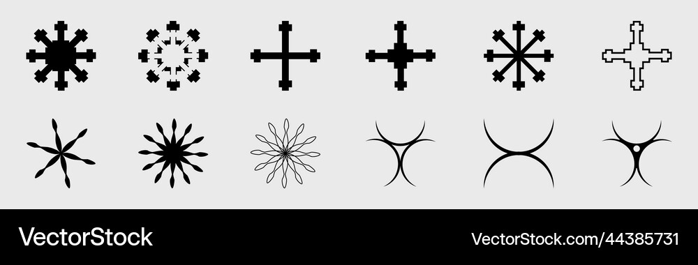 Set of y2k minimalist geometric elements Vector Image
