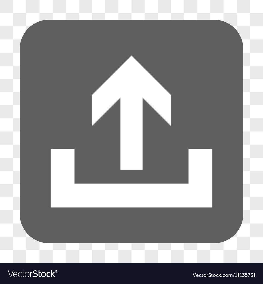 Upload rounded square button Royalty Free Vector Image