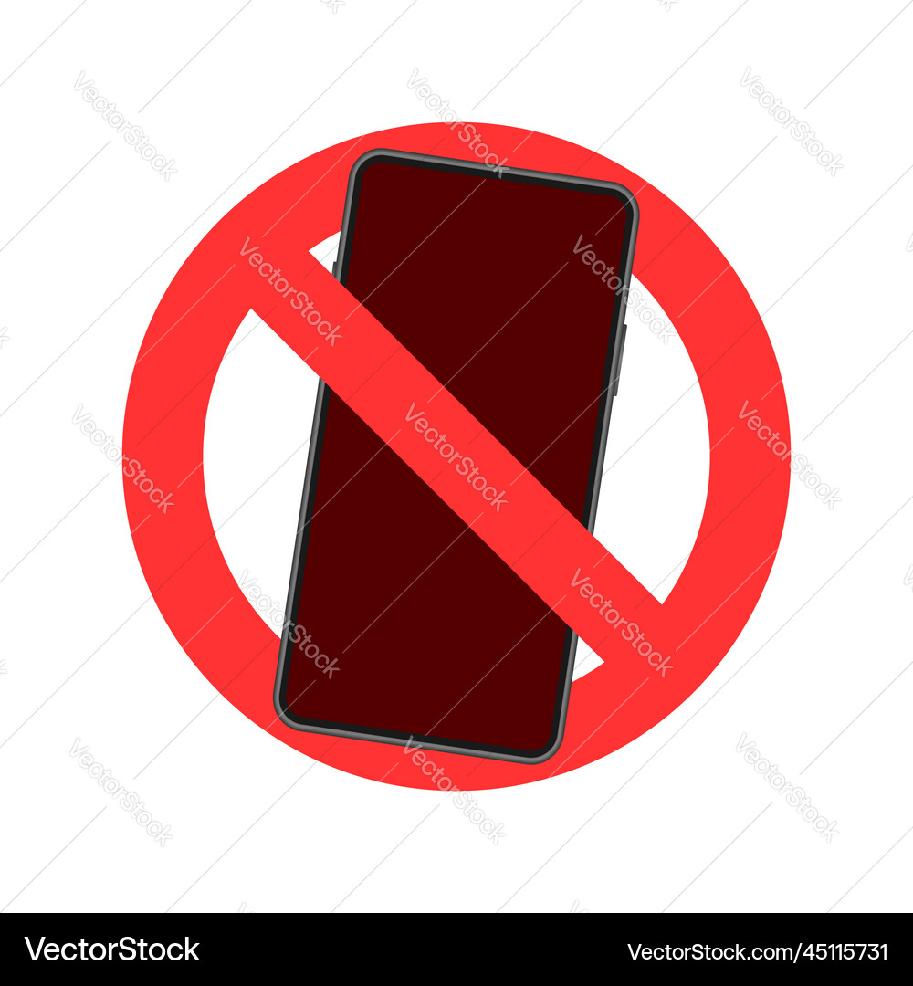 Warning sign no cell phone sound device Royalty Free Vector