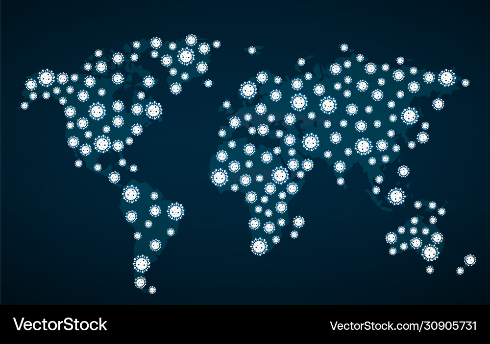 World map coronavirus coronavirus pandemic Vector Image