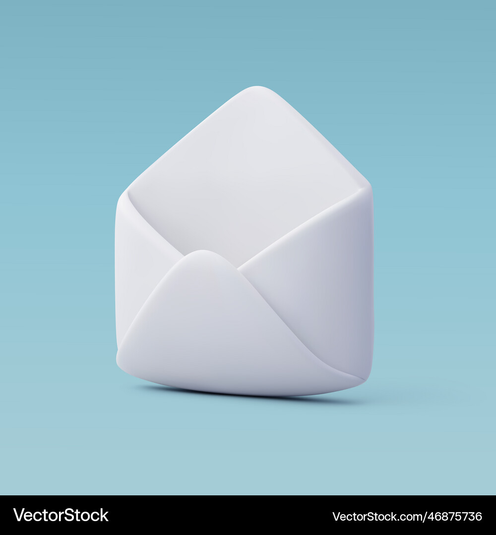 3d open mail letter business and electronic Vector Image