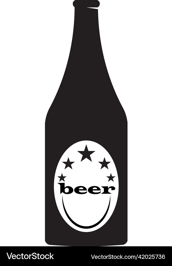 Bottle and beer glass logo Royalty Free Vector Image