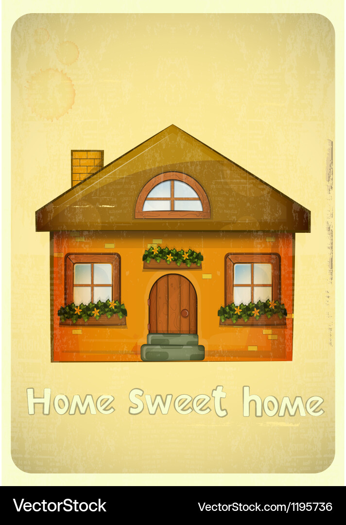 Cartoon houses postcard Royalty Free Vector Image