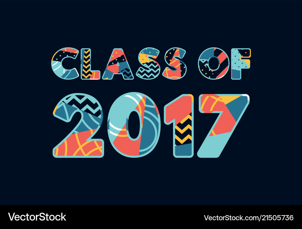 Class of 2017 concept word art Royalty Free Vector Image