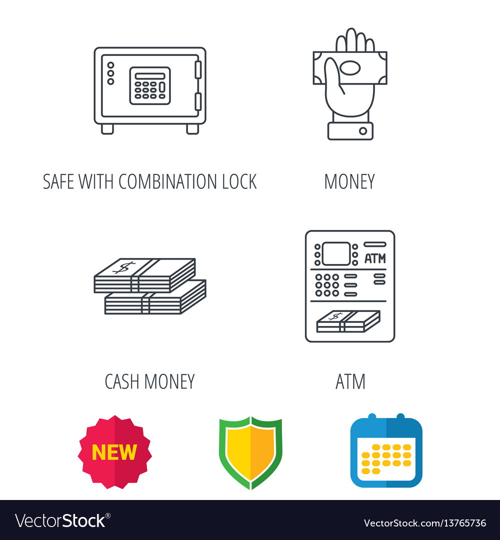 Give money cash and atm icons Royalty Free Vector Image
