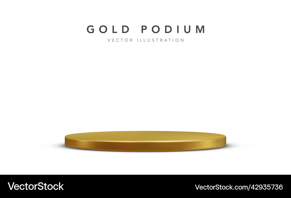 Gold stage pedestal round winner 3d Royalty Free Vector