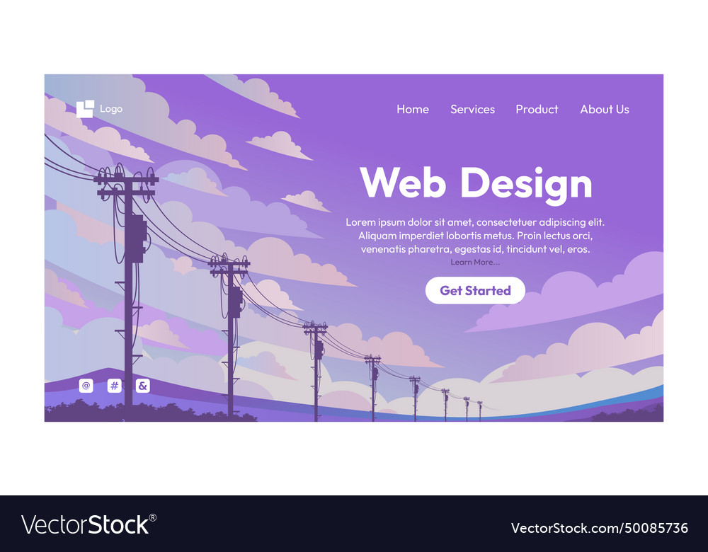 Landing page website Royalty Free Vector Image