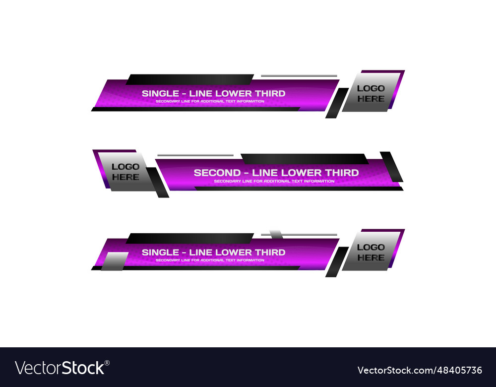 Modern gradient geometric lower third banner Vector Image Modern gradient geometric lower third banner Vector Image