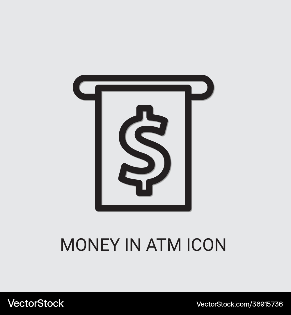 Money in atm icon Royalty Free Vector Image - VectorStock