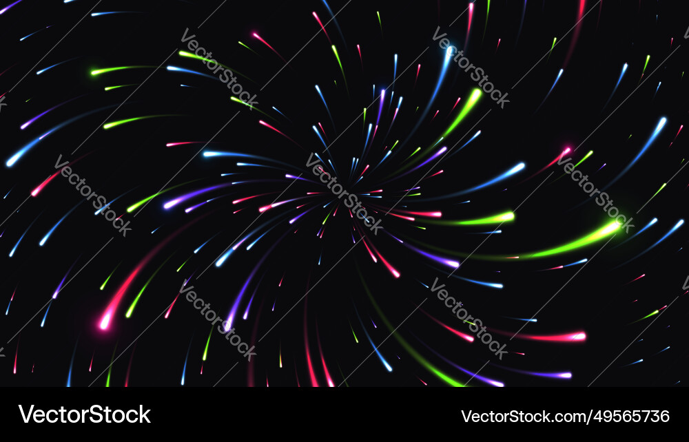 Neon radial lines swirl background Royalty Free Vector Image