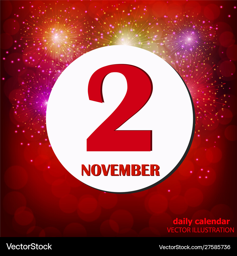 November 2 icon for planning important day Vector Image