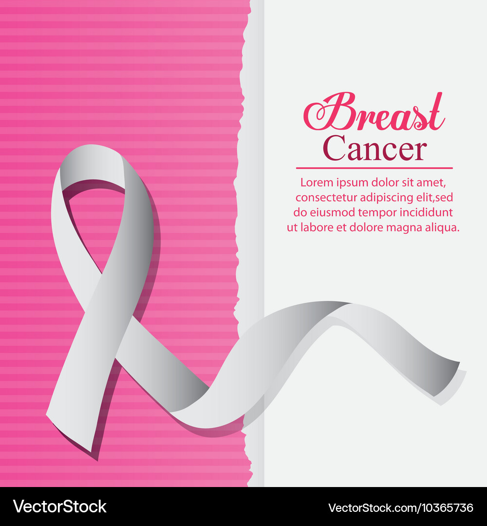 Ribbon breast cancer design Royalty Free Vector Image