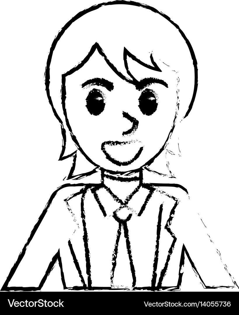 Sketch man portrait cartoon image Royalty Free Vector Image
