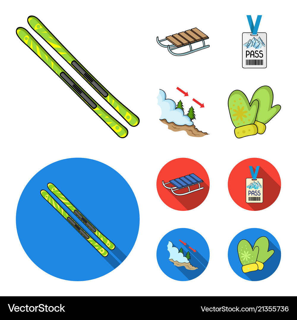 Ski sled lifeguard badge avalanche Royalty Free Vector Image